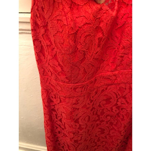 J. Crew | Dresses | J Crew Tinsley Dress In Leavers Lace Poppy Red ...